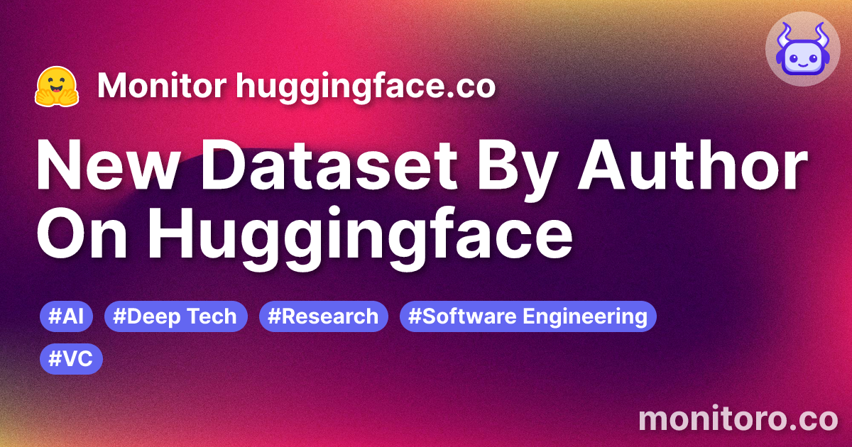 New Dataset By Author On Huggingface | Monitoro